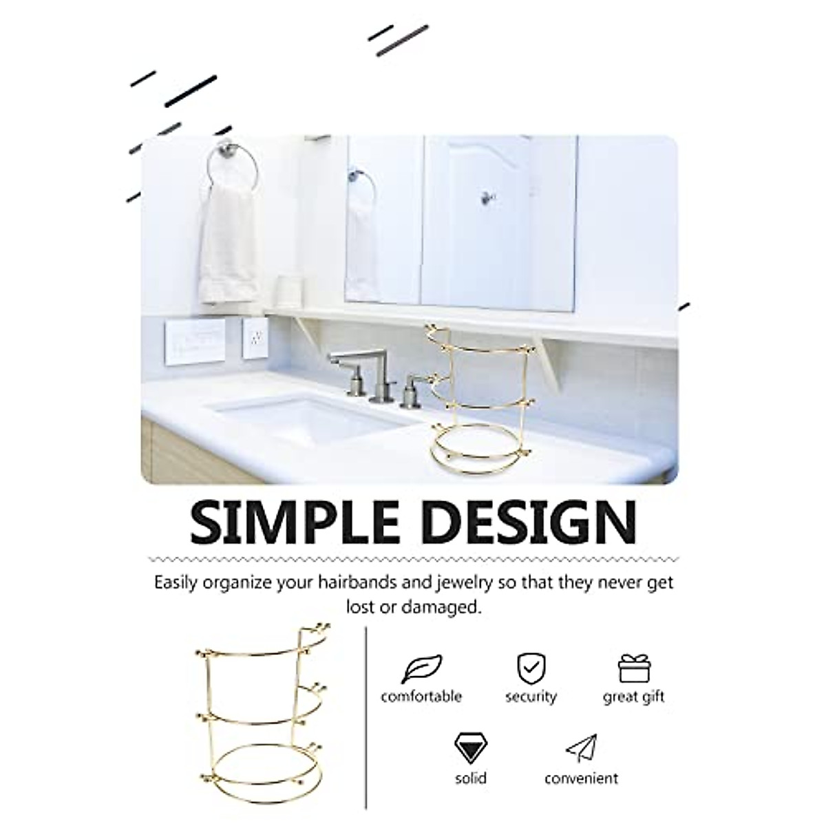 LUOZZY Three-Tier Bride Headband Storage and Display Stand Crown Storage Rack Home Supplies