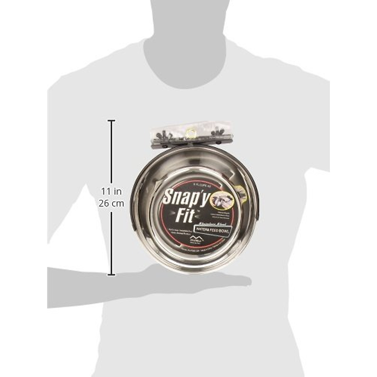 MidWest Homes for Pets Snap'y Fit Stainless Steel Food Bowl / Pet Bowl, 2 qt. for Dogs & Cats (42), Silver