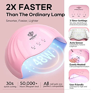 modelones Gel Nail Polish Kit with U V Light 48W Nail Dryer 7 Nude Colors Gel Nail Polish Set, No Wipe Base Top Coat, Nail Primer, Nail Art Decorations, Integrated Manicure Tools Kit,Gift for women