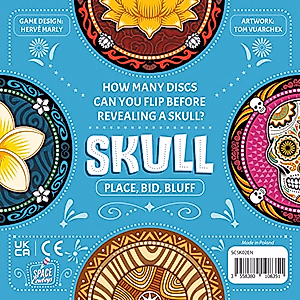 Skull Party Game - Bluffing and Strategy Game Fun for Game Night, Family Board Game for Kids & Adults, Ages 13+, 3-6 Players, 30 Minute Playtime, Made by Space Cowboys