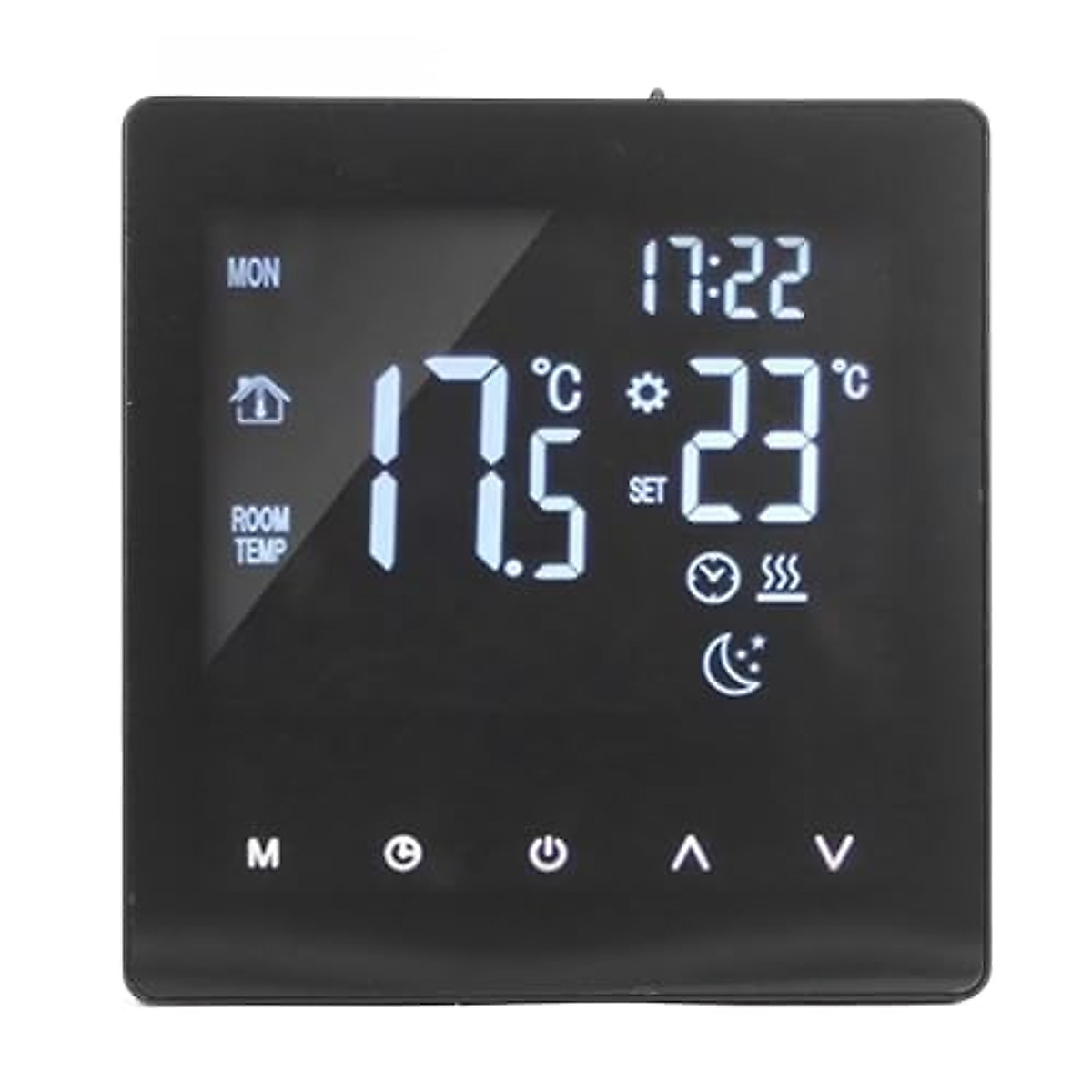 Digital Thermostat, AC90‑240V Programmable Thermostat NTC Temperature Sensor Energy Saving Versatile Double Temperature Display for Floor Heating (K2MRH3A)