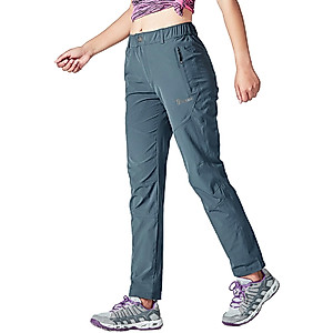 Rdruko Women's Hiking Pants Water-Resistant Quick Dry Outdoor Fishing Travel Walking Pants(Dusty Blue, US M)