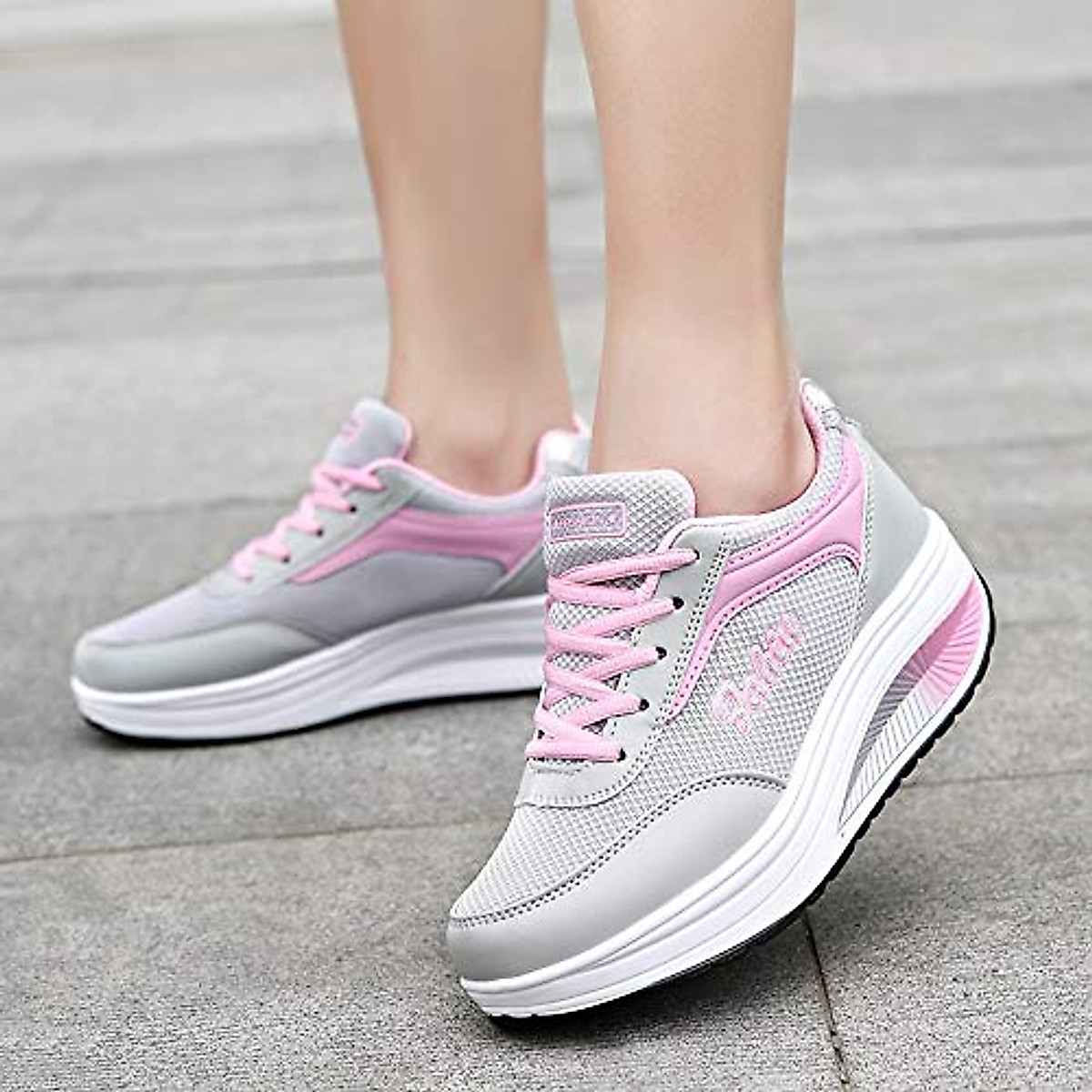 USYFAKGH YIWULA Womens Sneakers Walking Tennis Shoes Fashion Women Outdoor Mesh Lace-Up Sports Shoes Runing Breathable Shoes Sneakers