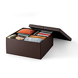 Otto & Ben Top Tufted Folding Faux Leather Trunk Bench Foot Rest, 30 Inch, Brown