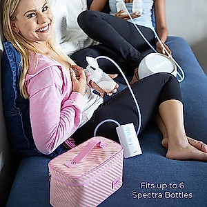 Spectra - Cooler Bag Storage Kit for Breast Milk - Pink (Ice Pack and 2 Wide Neck Bottles)