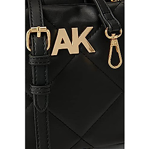 Anne Klein Mini AK Quilted Bucket Crossbody, Black