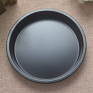 NJZYB Pizza Bakeware, Carbon Steel Non-Stick Coating Pie Pans for Oven Baking, Round Deep Dish Pizza Pan, Dishwasher Safe, for Kitchen, Party, Commercial,9inch