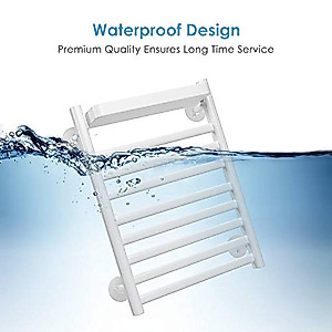 MAT EXPERT Towel Warmer Rack, Electric Towel Dryer Rack w/8 Bars, 110W Wall Mounted Towel Heater, Aluminum Alloy Restroom Rack, Cloth Towel Heating Drying Rack w/Top Tray for Home Washroom