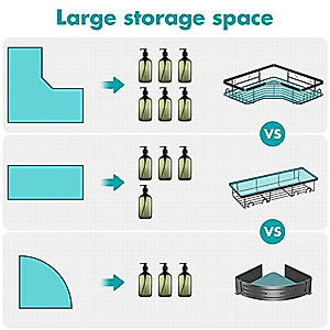 Corner Shower Caddy, 5-Pack Adhesive Shower Organizer, Wall Mounted Bathroom Organizer with Soap Holder, Toothbrush Holder, Shower Rack Bathroom Storage Accessories, Shower Shelves for Inside Shower