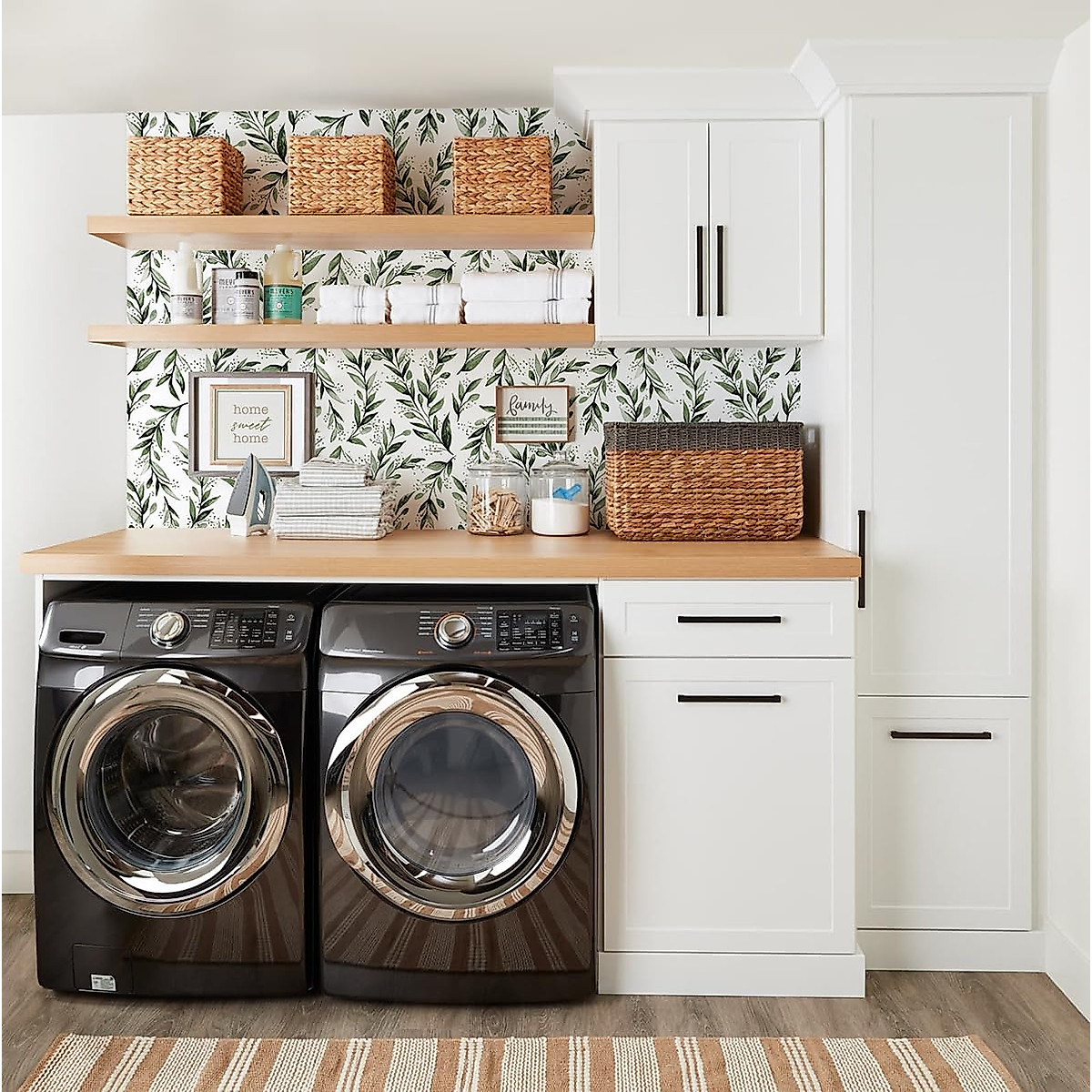 Livebor Green Leaf Wallpaper Peel and Stick Leaf Contact Paper 17.7inch x 118.1inch Green Peel and Stick Wallpaper Modern Farmhouse Wallpaper Neutral Sage Wallpaper Self Adhesive Decorative Paper