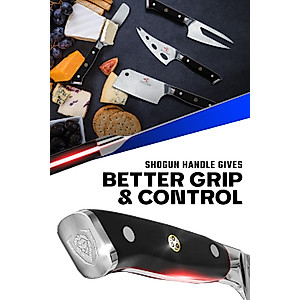 Dalstrong Charcuterie & Cheese Knife Set - 4-Piece - Shogun Series - Mini Cleaver, Serrated Knife, Round-Tip, Forked Cheese Knife - AUS-10V Japanese Steel - G10 Garolite Handle Kitchen - w/Sheath