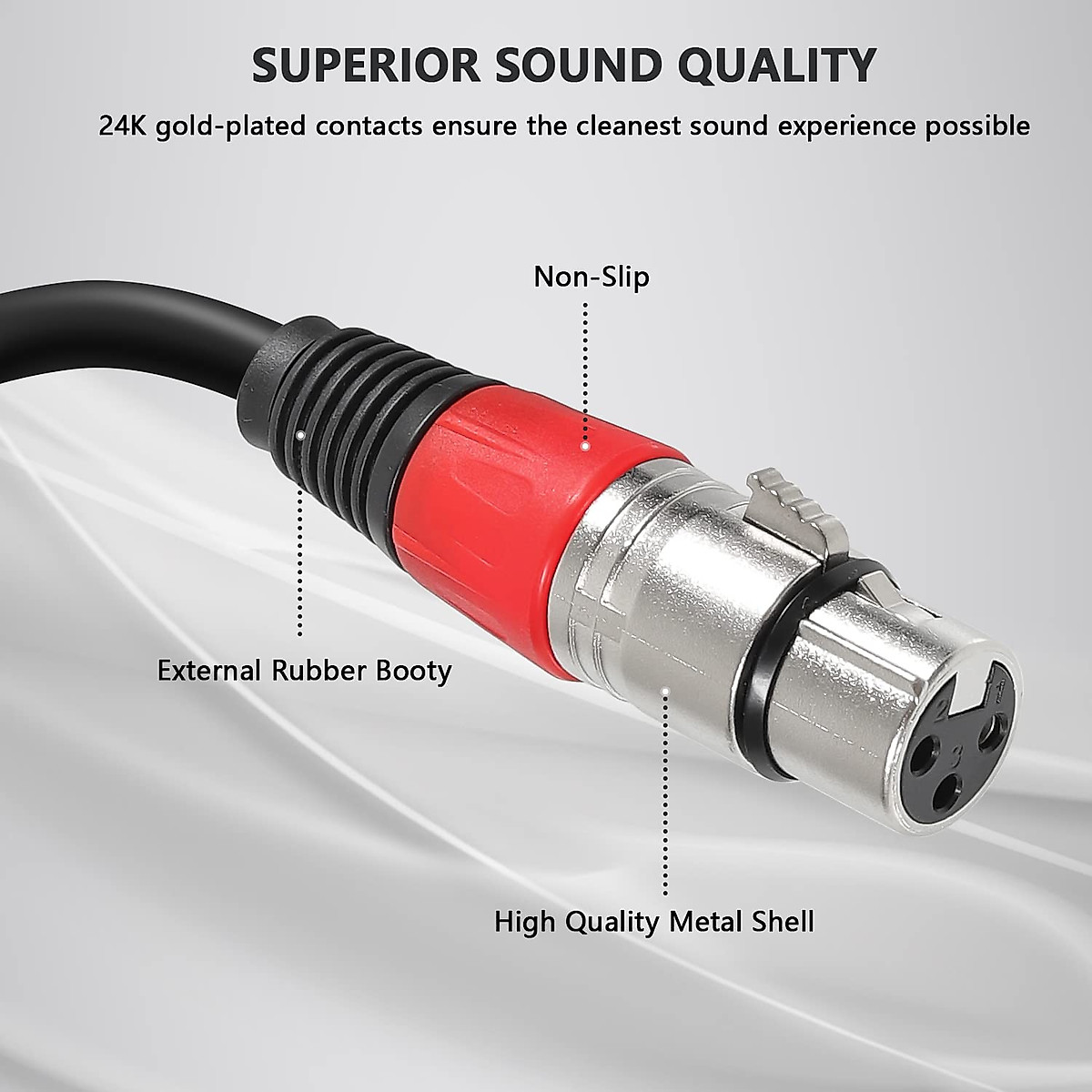 XIUZEN XLR Female to 1/4 Inch Cable, Balanced 3 Pin Female XLR to Female Quarter inch(6.35mm) TRS Stereo Jack Audio Adapter Connector Interconnect Cable -1.5 feet