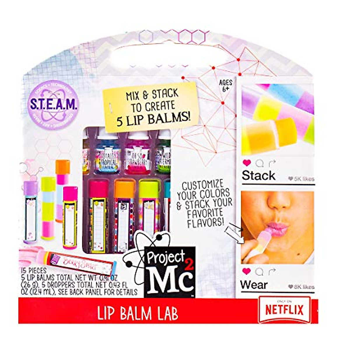 Project MC2 Create Your Own Lip Balm Lab, At-Home STEM Kits For Kids Age 6 And Up, Makeup Kits, DIY Lip Balm, Activities for Birthday Parties, Sleepovers