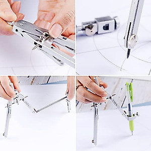 Mr. Pen- Professional Metal Compass with Wheel, Lock and Extension Bar for Geometry, Drafting, Math, Drawing, Compass for Geometry, Tool for Drawing Circles, Drawing Compass, Compass Drawing Tool