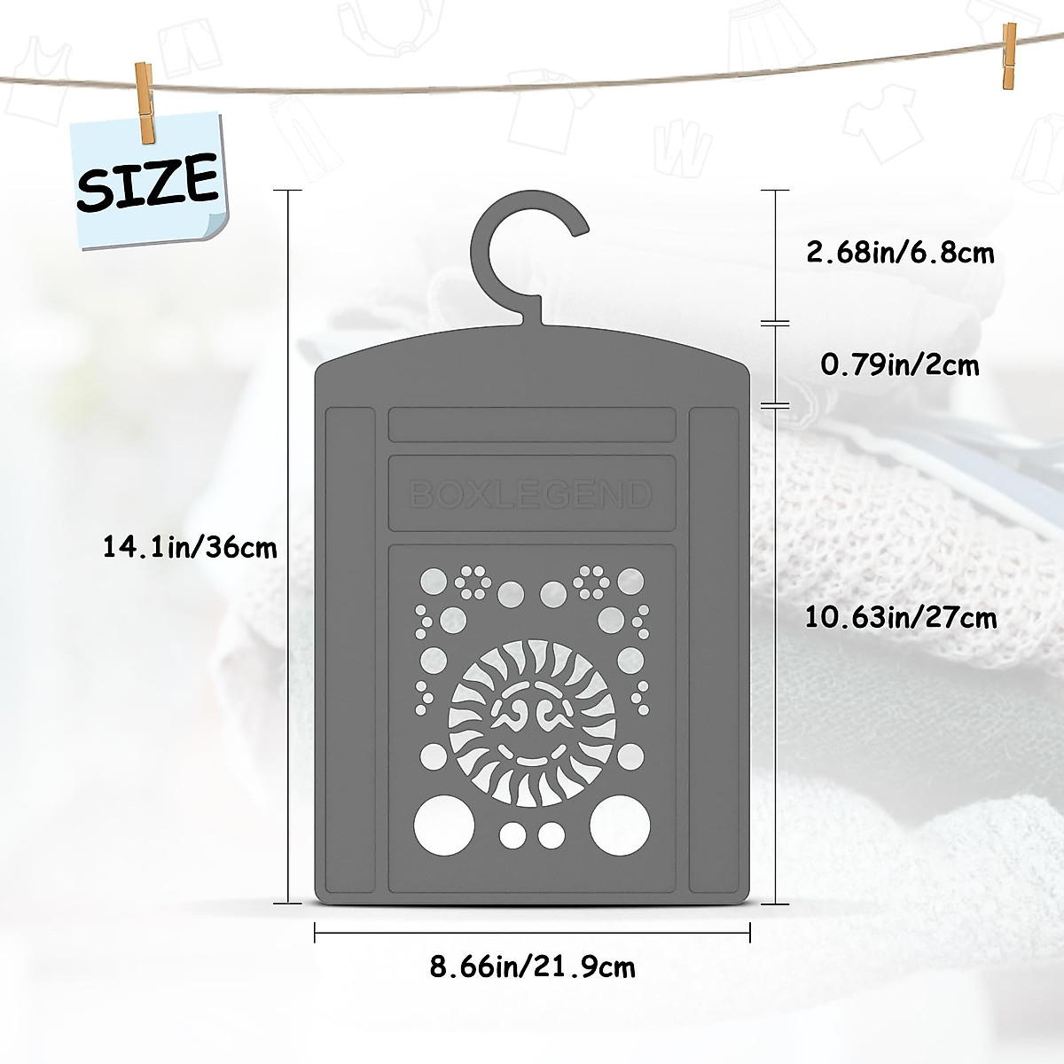 BoxLegend Shirt Folding Board Durable Shirt Folder Board for Laundry Folding Board with Hook for Hanging T Shirt Folder Grey