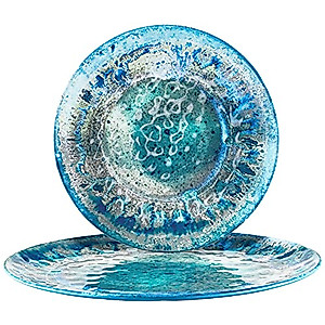 Certified International Radiance Teal 2-Piece Melamine Platter, Set, Multicolored