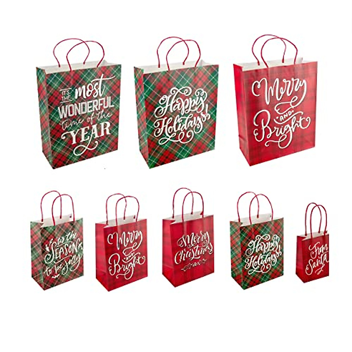 Christmas Gift Bags Assorted Sizes-24 Christmas Bags Bulk -Christmas Bags for Gifts with Christmas Tissue Paper Gift Wrap- Assorted Holiday Gift Bags for Christmas - Xmas Holiday Bags for Gifts