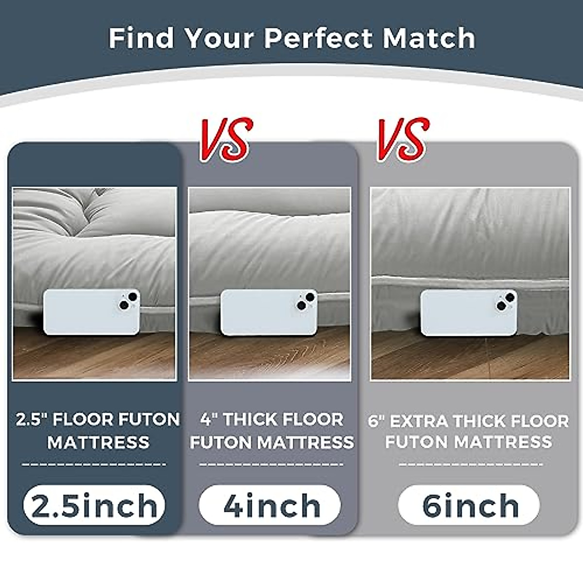 MAXYOYO 6" Extra Thick Japanese Floor Mattress Futon Mattress