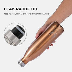 Stainless Steel Double Walled Water Bottle, Vacuum-Insulated Water Thermos 750 ML Copper
