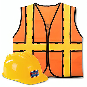 Tigerdoe Construction Worker Costume Kids - Construction Hat and Costume Vest - Construction Dress Up Accessories for Children (Construction Hat and Vest Costume)