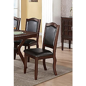 Traditional Formal Set of 2 Chairs Dark Brown Espresso Dining Seatings Cushion Chair