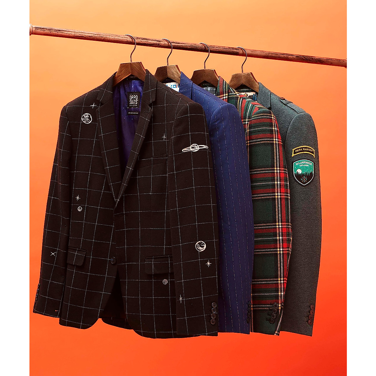 OppoSuits Men's Tall Size Retro-80 Electric Yellow, 80's Animal, 42