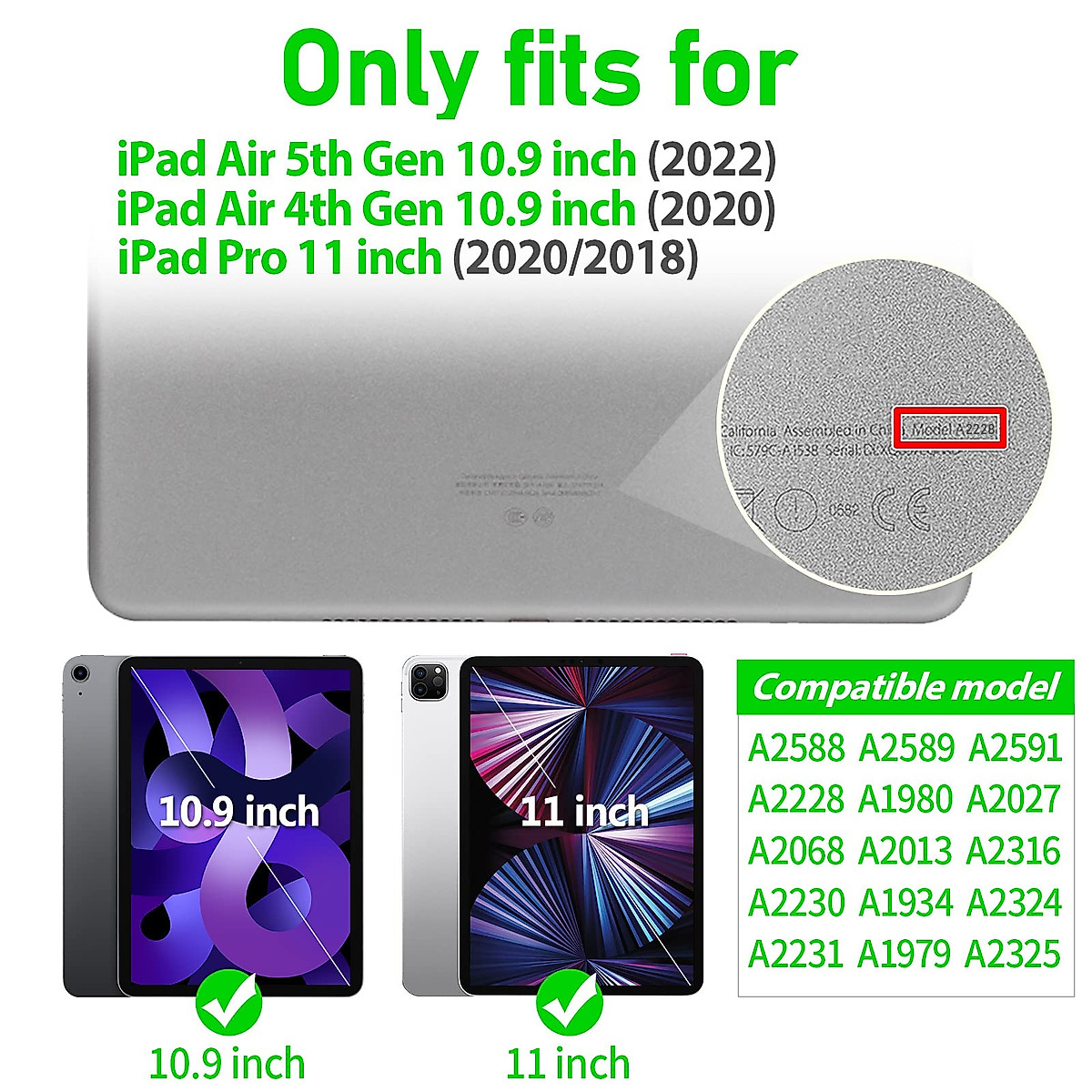 Timecity Case for iPad Air 5th Generation 2022/ for iPad Air 4th Generation 2020-10.9 inch, Durable Sturdy Protection Case with Pencil Holder Screen Protector [360 Rotating Stand] Hand Strap- Black