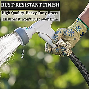 DBR Tech Heavy Duty Brass Shut Off Valve, Garden Connector Attachment with Rubber Washers for Outdoor Lawn and Gardening Hoses, Leak Resistant Threading, 3/4 Inch, All Brass