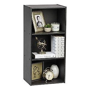IRIS 3-Tier Wood Storage Shelf, Black