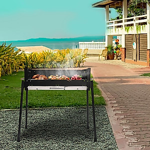 Portable Charcoal Grills 11.42 * 25.79 IN Foldable Camping Barbecue Grill for Outdoor BBQ for Outdoor Cooking Camping Hiking & Any Outdoor Event