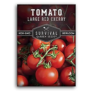 Survival Garden Seeds - Large Red Cherry Tomato Seed for Planting - Packet with Instructions to Plant and Grow Tomatoes in Your Home Vegetable Garden - Non-GMO Heirloom Variety