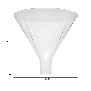 EISCO Powder Funnel, 6" (150mm) Diameter - Polypropylene Plastic - Parallel Stem - Resistant to Acids & Alkalis - Great for Laboratory, Classroom or Home Use