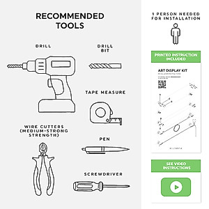 Art Display for Kids Artwork - 10ft Alloy Steel Wire with 48 Clips | Willow & Eva