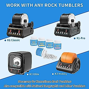 KomeStone Rock Tumbler Grits Kit, 4 Lbs, Polishing Grits & Ceramic Pellets Kit, Polish up to 25 Lbs Rocks, Compatible with Any Rocks & Rock Tumlers & Stone Polishers