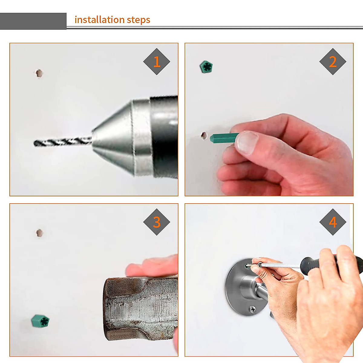 AIDOLLA Stainless Steel Shower Head Holder,360° Adjustable Handheld Bathroom Shower Head Bracket, Metal Shower Spray Holder Wall Mount, Brushed Nickel (Screw Installation)