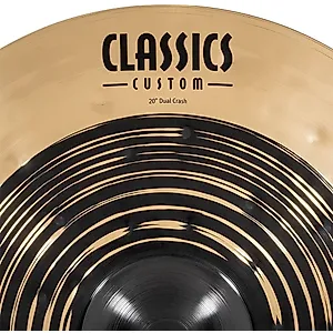 Meinl Cymbals Classics Custom Dual 20" Crash Cymbal for Drum Set, Dark/Brilliant — Made in Germany — B12 Bronze, 2-Year Warranty, (CC20DUC)