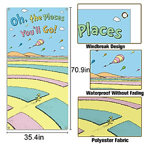 Oh The Places You'll Go Door Cover Graduation Party Decor Front Door Porch Banner Photography Decoration