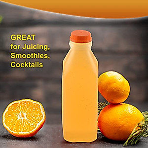 [100 PACK] Empty Plastic Juice Bottles with Tamper Evident Caps 32 OZ - Smoothie Bottles - Ideal for Juices, Milk, Smoothies, Picnic's and even Meal Prep by EcoQuality Juice Containers