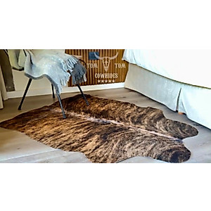 Cowhides Rug Small Cowhide Leather - 4ft x 3,5 ft (DARK BRINDLE)