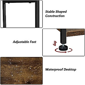 Tantmis Nightstand Set of 2 with Charging Station, Detachable Fabric Drawer, Small End Table with Storage for Small Spaces, Wood Bedside Tables for Living Room, Bedroom, Dorm, Rustic Brown