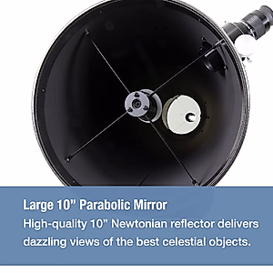 Zhumell – 10-inch Dobsonian Reflector Telescope – Large Aperture for Crisp, Bright Images – Solid Base Construction with Handle for Easy Transport – Ideal Astronomical Telescope
