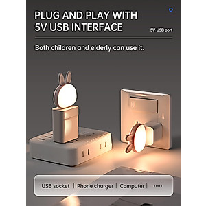 ESPETIO Smart Voice USB Reading Lamp,Mini Night Light for Laptop Keyboard, 3 Color Temperature 360° Flexible Gooseneck Desk Lamp for Bedroom Nursery Kids Room Study Office