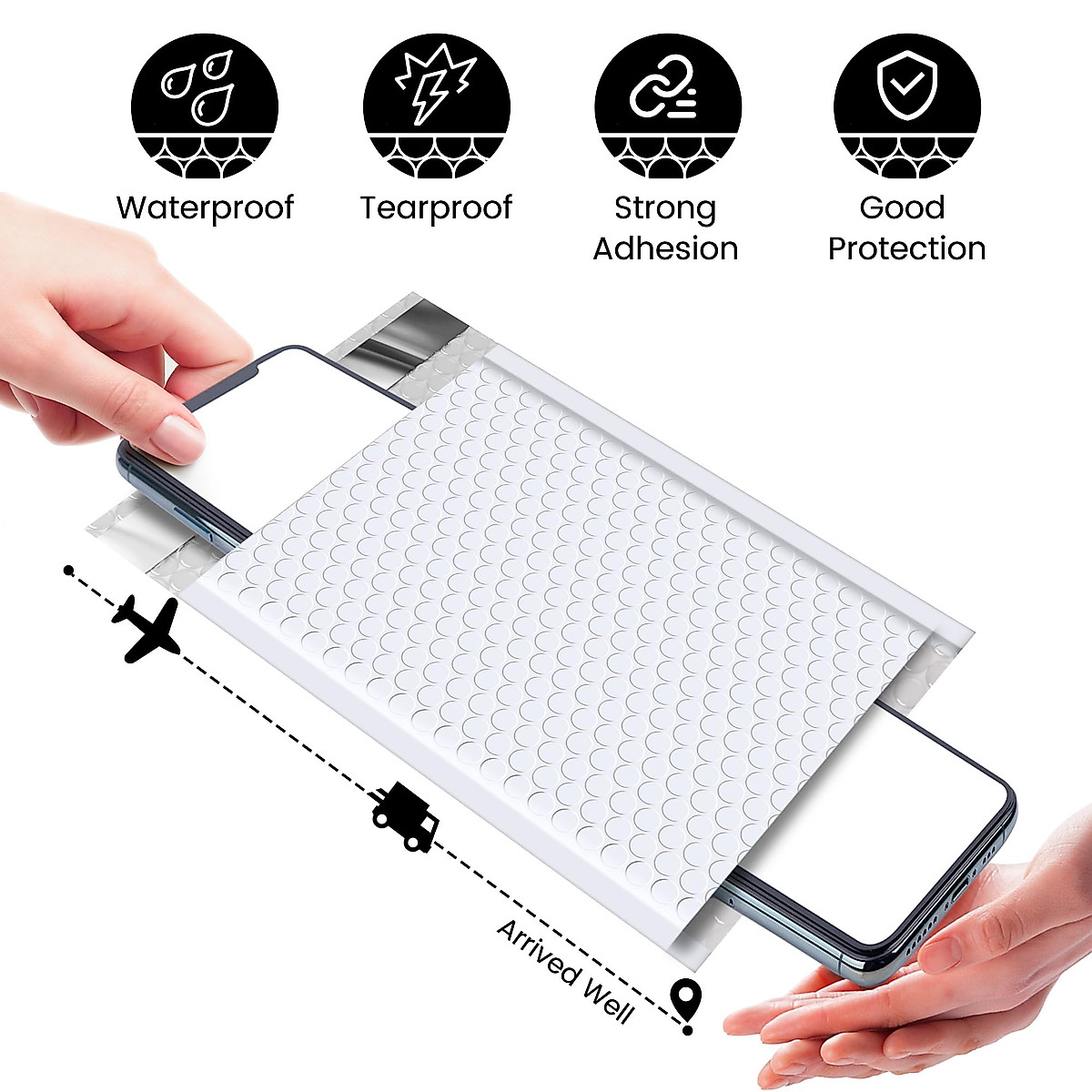 Fuxury Bubble Mailer, 6x10 Inch Bubble Mailers 50 Pack, Self-Seal Adhesive Padded Envelopes, Water Resistant Mailers, Shipping Envelopes for Packaging, Small Business, Mailing,Bulk White#0