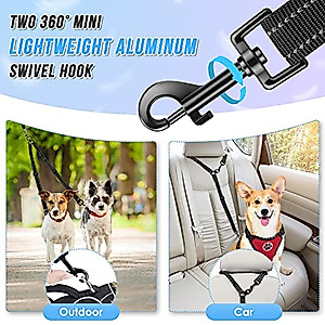 AUTOWT Double Dog Leash, No Tangle 360° Swivel Rotation Reflective Lead Attachment Adjustable Length Dual Two Dog Lead Splitter, Comfortable Shock Absorbing Walking Training for 2 Dogs