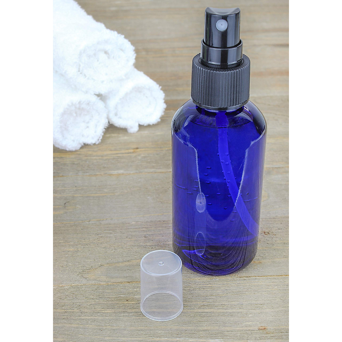 Cornucopia 4oz Blue PLASTIC Fine Mist Spray Bottles (12-Pack); BPA-Free Plastic Spritzer Bottles, Labels Included; PET #1 Plastic Bottles