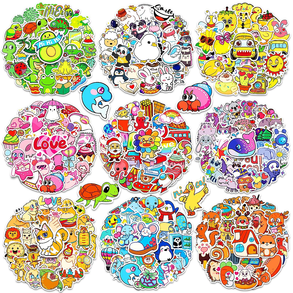 600Pcs Stickers for Kids, Water Bottle Stickers, Vinyl Waterproof Scrapbook Cute Bulk Stickers Pack for Laptop Skateboard Computer Guitar, Mixed Colorful Cool Stickers for Teens Kids Boys Girls