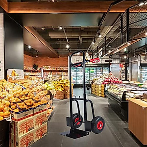 Heavy Duty Manual Truck with Double Handles 330 lb Steel Trolley for Moving Heavy Platform Truck with 10" Rubber Wheels for Moving/Warehouse/Garden/Grocery