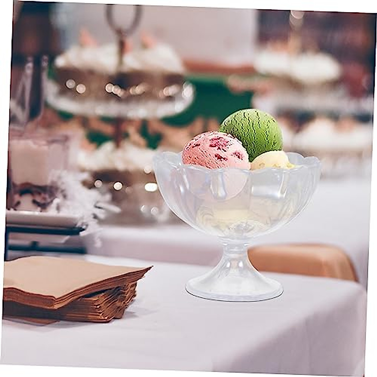 Mikinona 2pcs Dessert Goblet Mini Server Glass Dessert Bowls Clear Dessert Cups Taster Bowl Mini Trifle Dish Parfait Cup Ice Cream Bowls Clear Goblet Dessert Bowl Cups Snack Cup Transparent