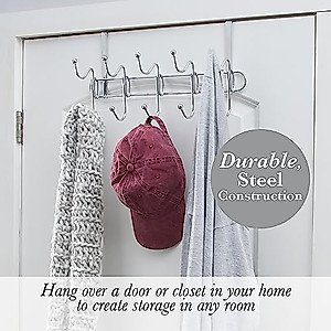 Simplify 10 Hanging Hook, Good for Towels, Jackets & Accessories, Fits Standard Doors, Chrome