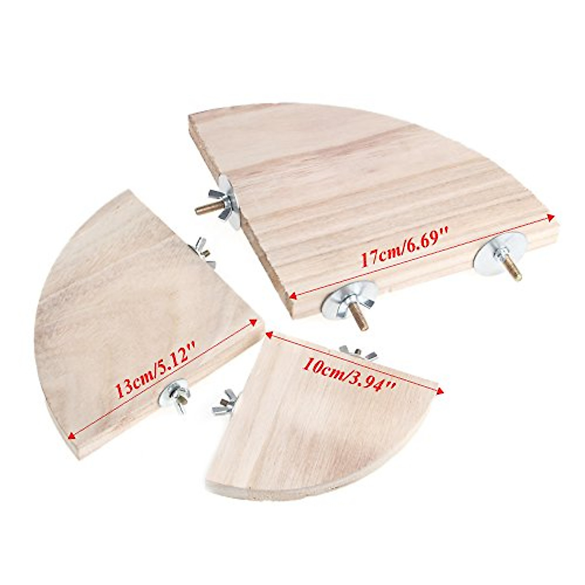 Kocome Pet Parrot Wood Platform Stand Rack Toy Hamster Branch Perches for Bird Cage (10cm)